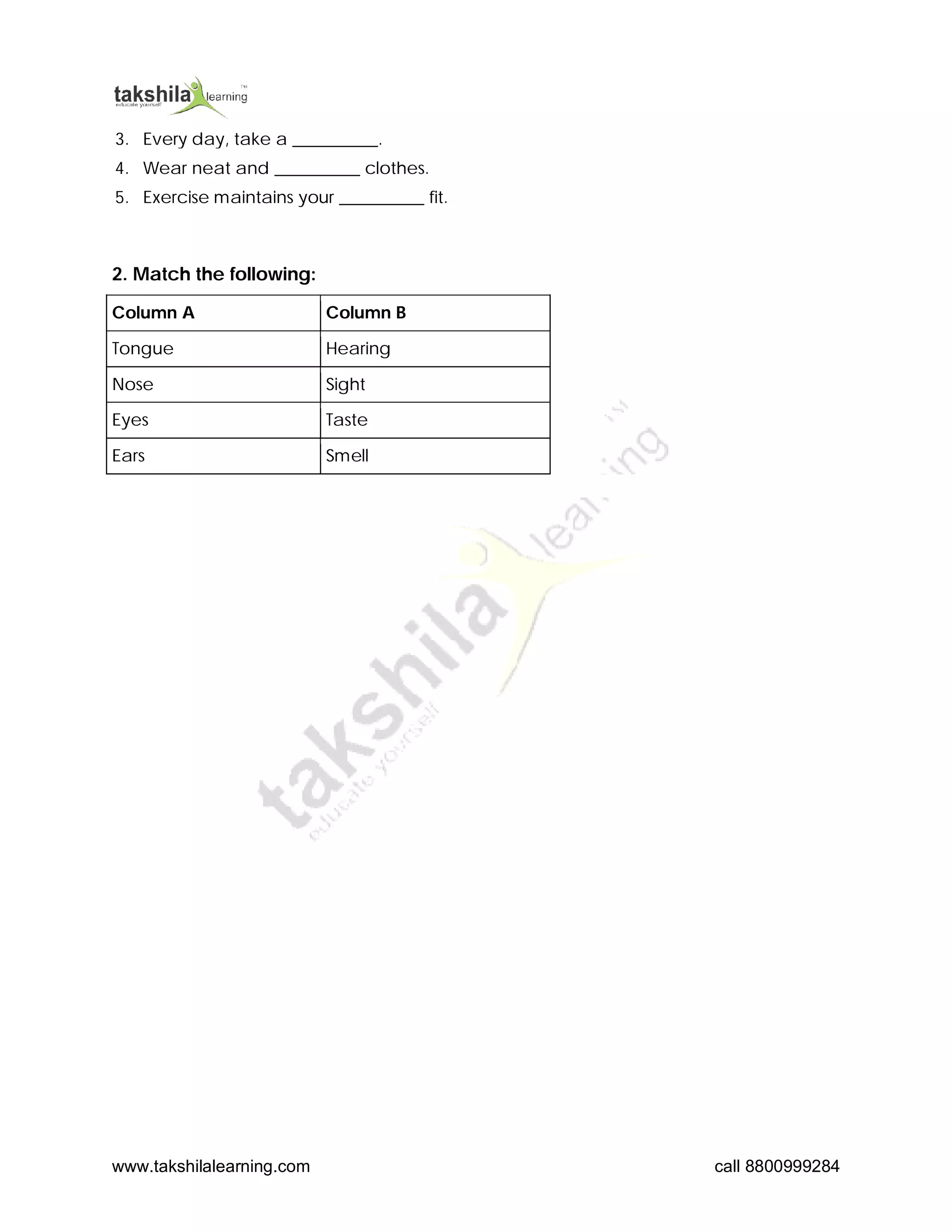 Human Body Class 2 EVS Worksheet.pdf