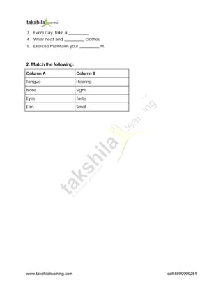 Human Body Class 2 EVS Worksheet.pdf
