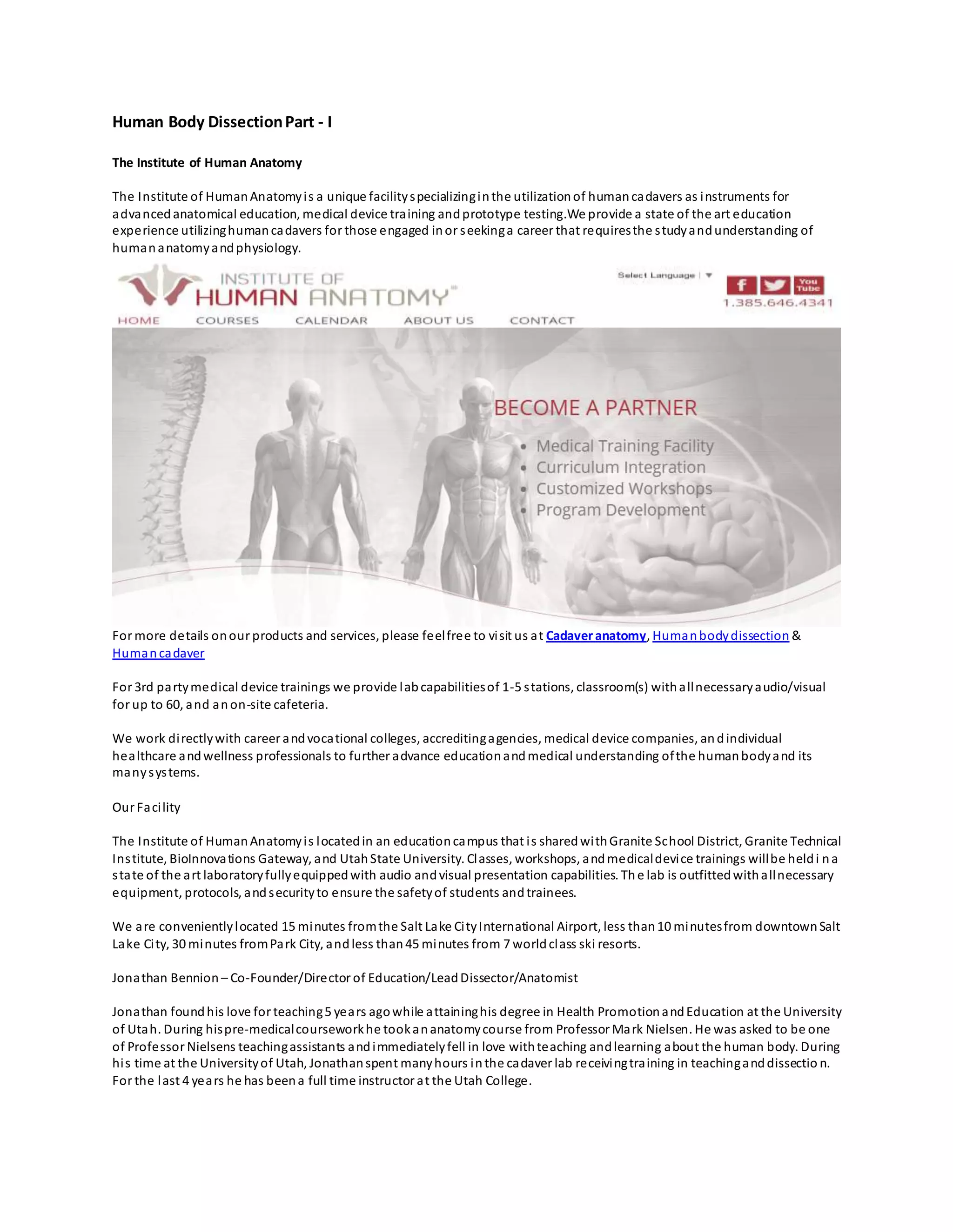 Human body dissection part i | DOCX