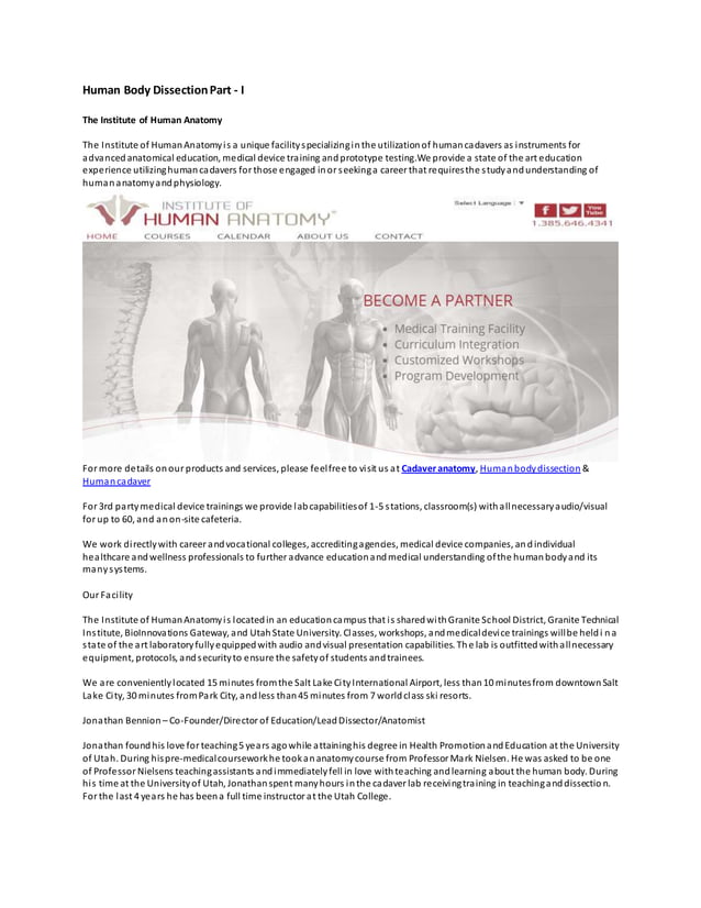 Human body dissection part i | PDF