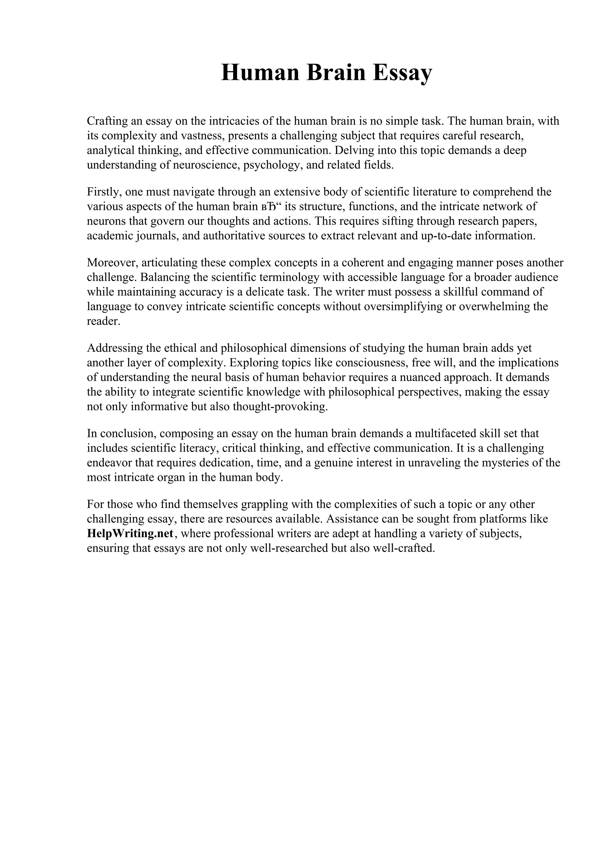 Human Brain Essay.pdf