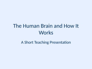 human brain at work-its physiology parts | PPTX