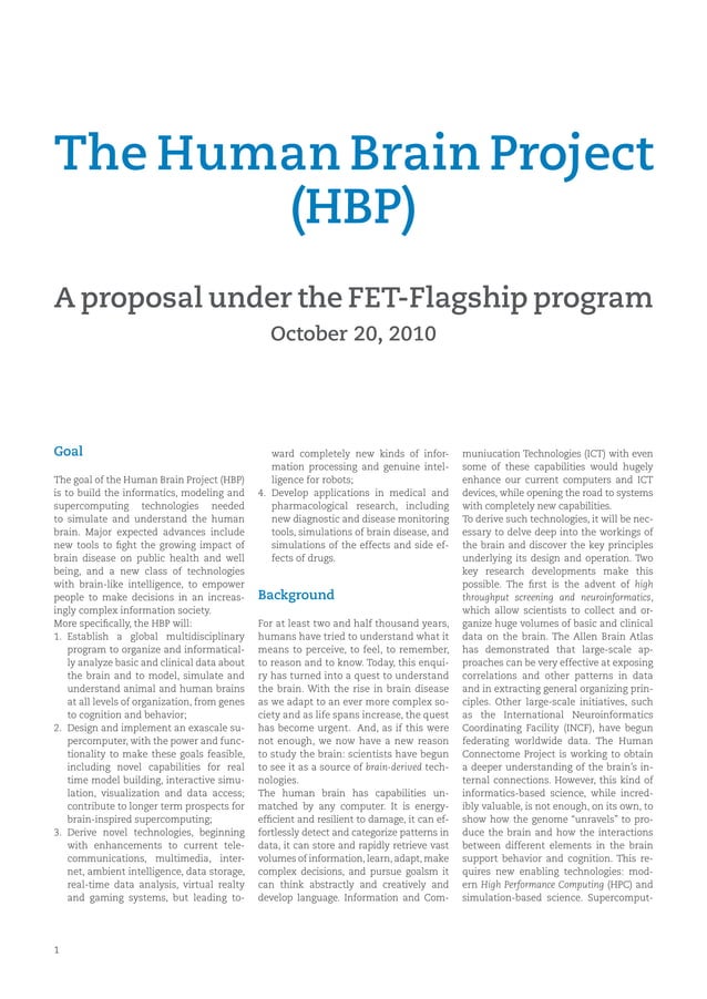 Human brain project 2010 | PDF