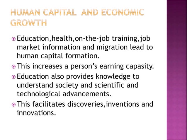 Human capital and economic growth | PPTX | Economy | Business and Finance