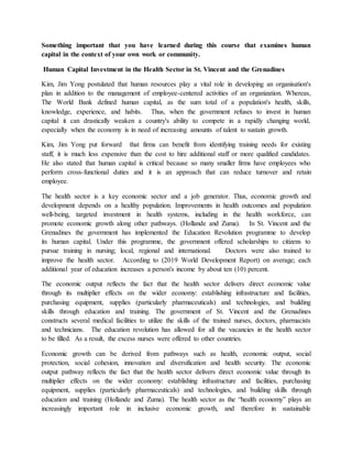 Human capital investment in the health sector svg | PDF