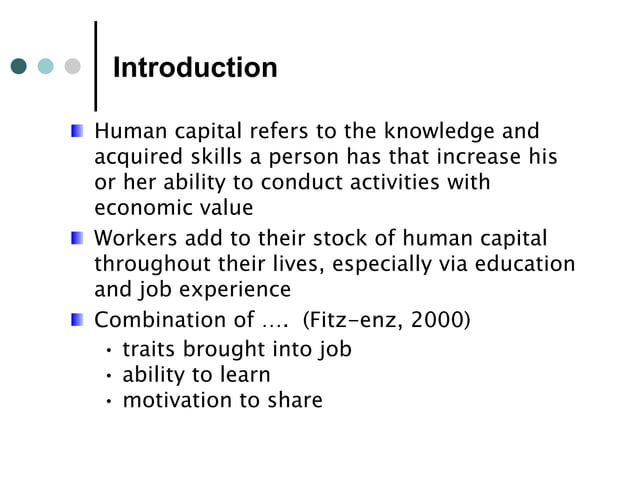 Human Capital : Theory And Application | PPT | Business Accounting ...