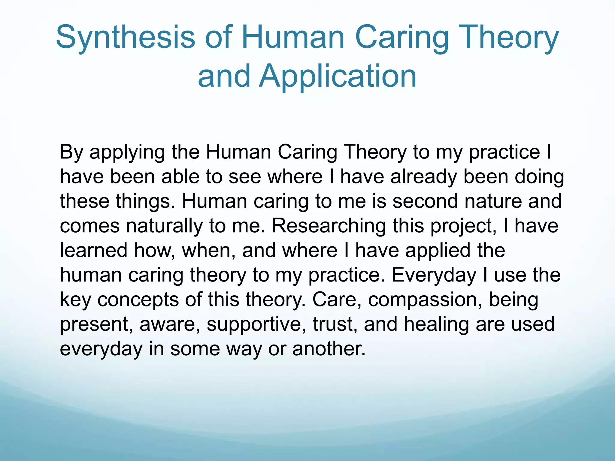 Human caring and role theories | PPTX
