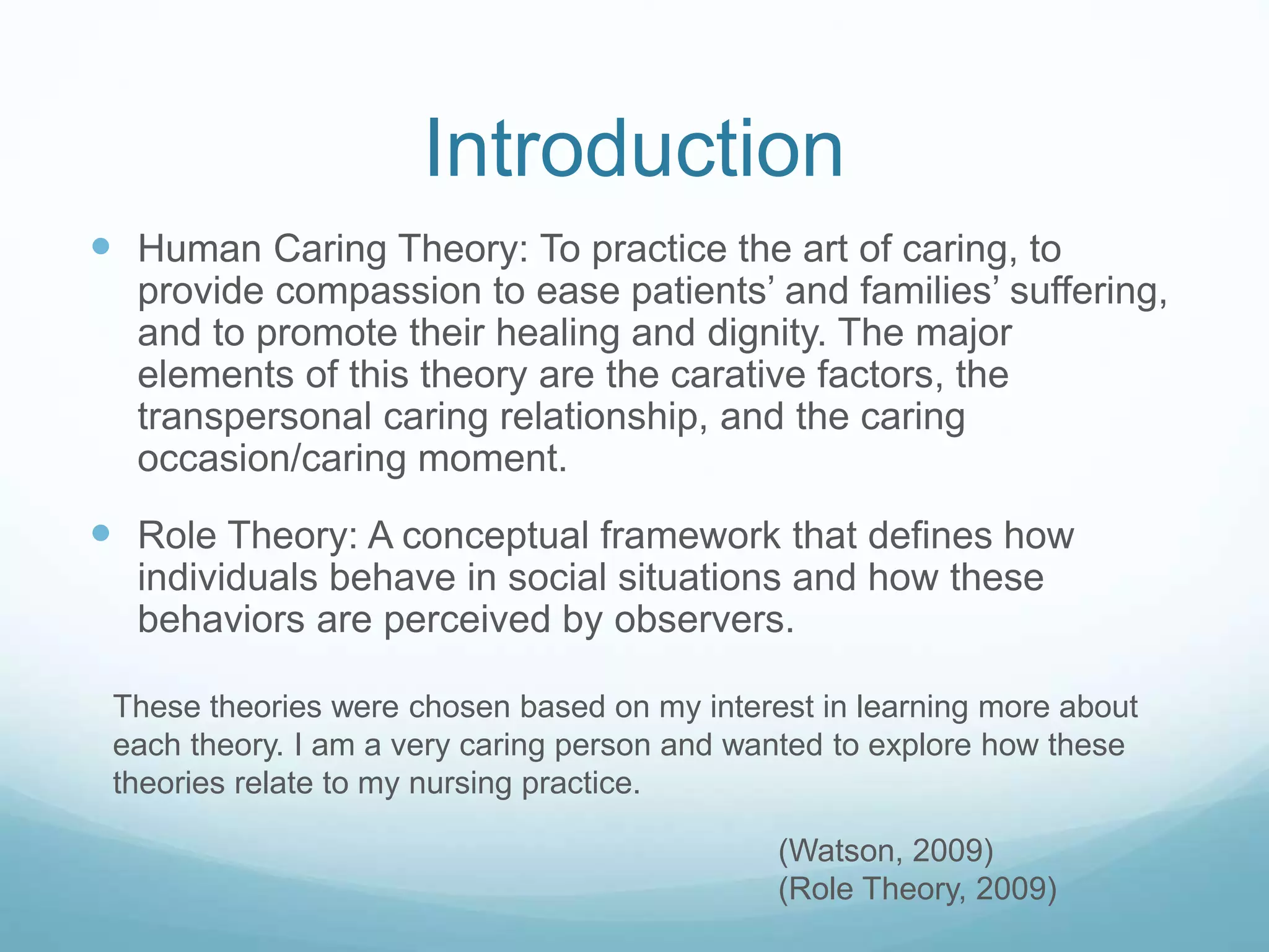 Human caring and role theories | PPTX