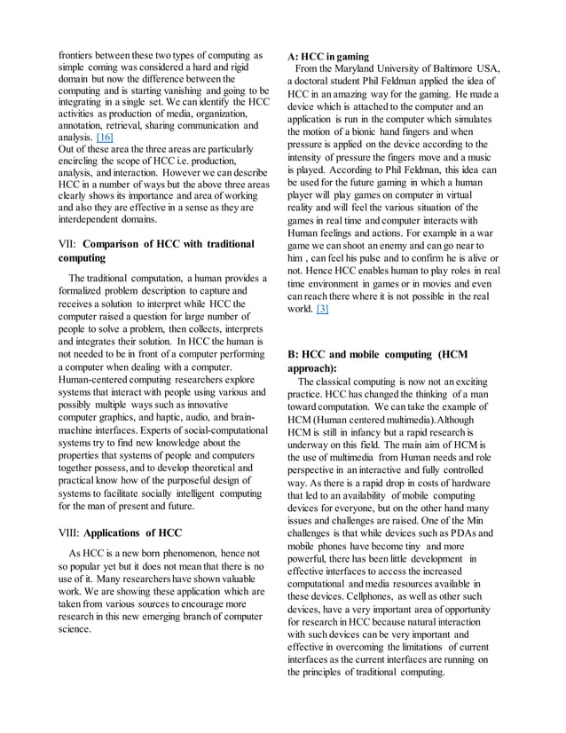 Human Centered Computing Docx Computing Technology And Computing