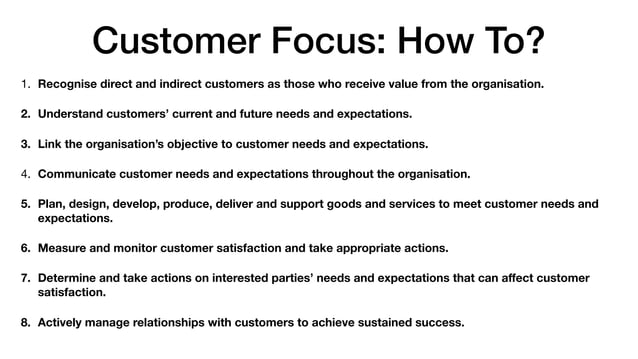 Customer-Oriented Design: Customer Focus & Quality Planning | PPT