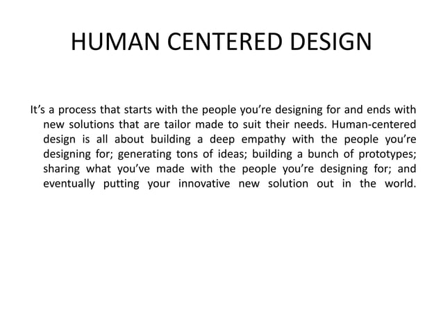 Human centered design | PPTX | Home & Garden
