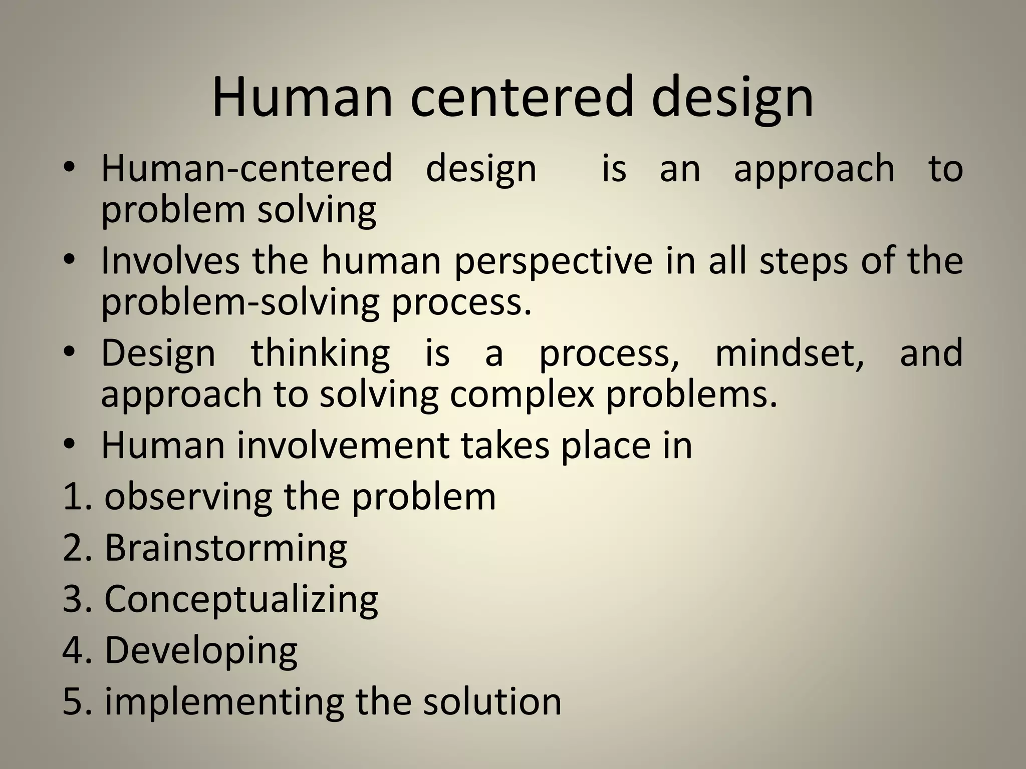Human Centered Thinking/Design | PPTX