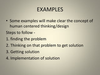 Human Centered Thinking/Design | PPTX