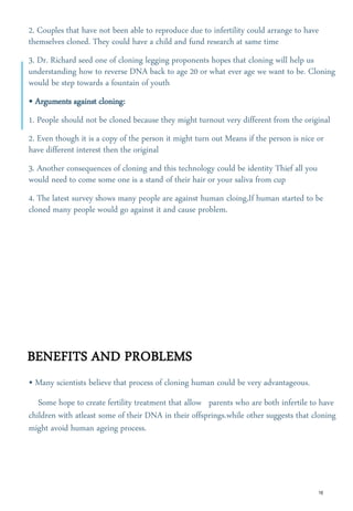 Investigatory Project Biology-Human Cloning- Firdaus Mazumdar-11th | PPTX