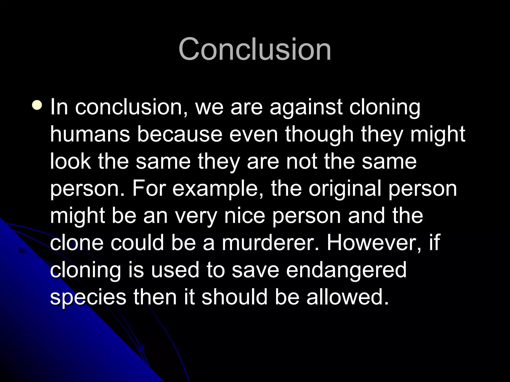 Human cloning project | PPT | Genetics | Science