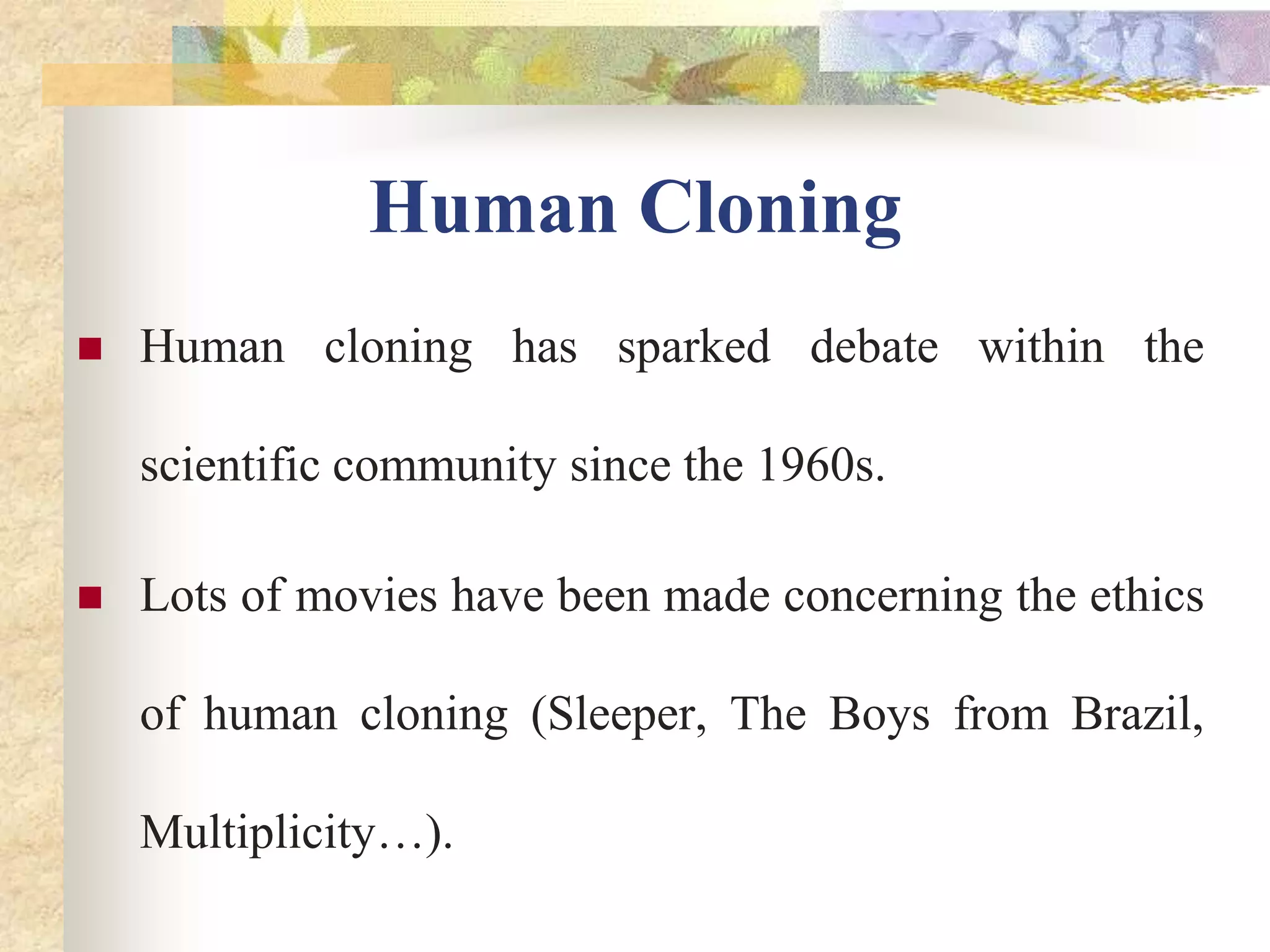 Human clonning.... | PPT