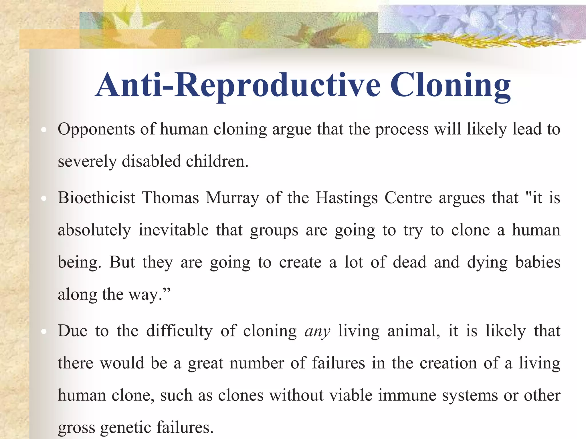 Human clonning.... | PPT