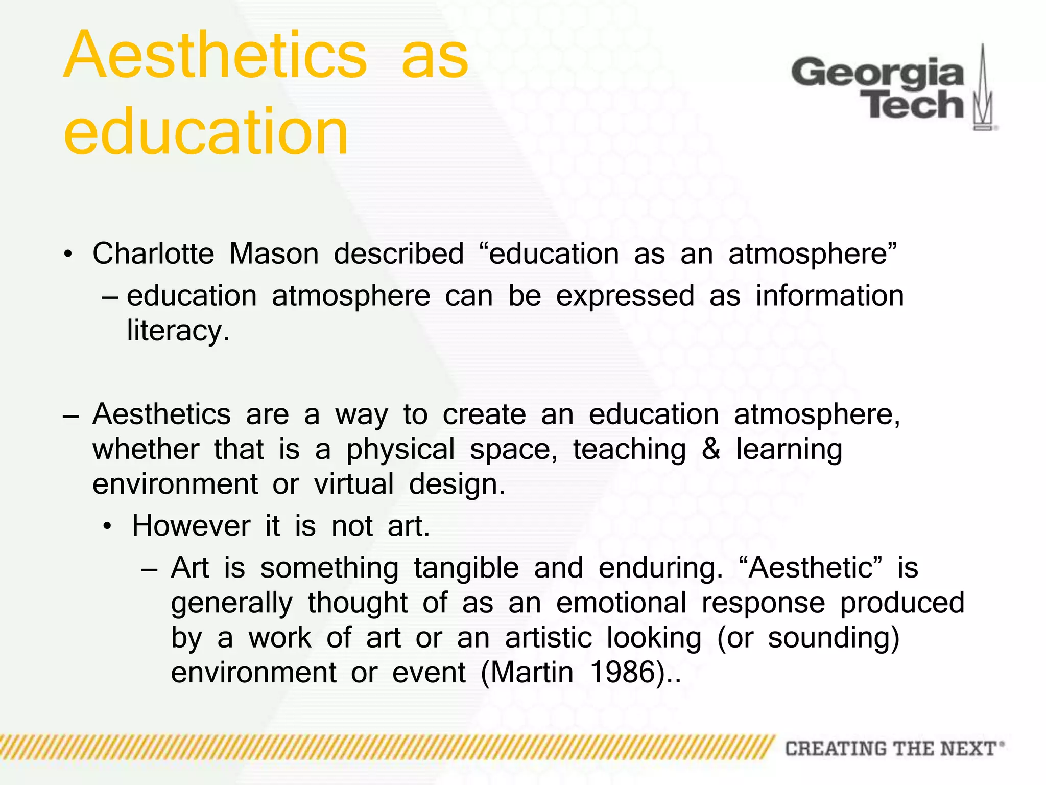 Human cognition and aesthetic design in pedagogy and online learning | PPTX