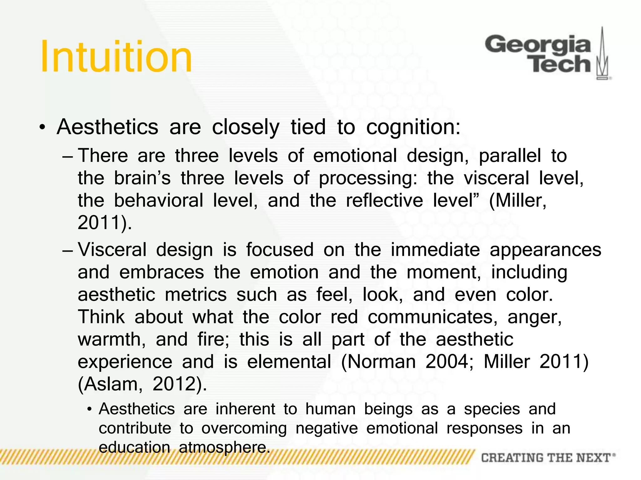 Human cognition and aesthetic design in pedagogy and online learning | PPTX