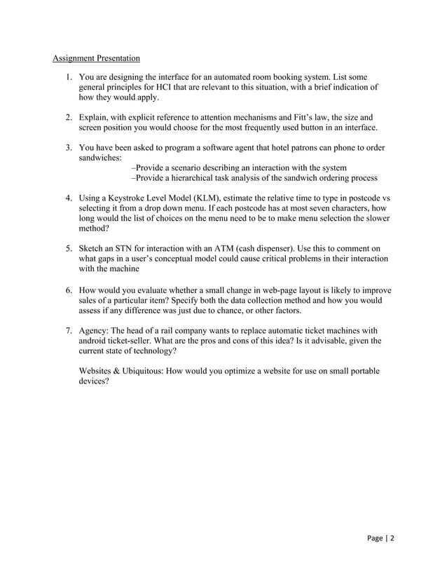 Human computer interaction - assignment presentation | PDF | Computing | Technology & Computing