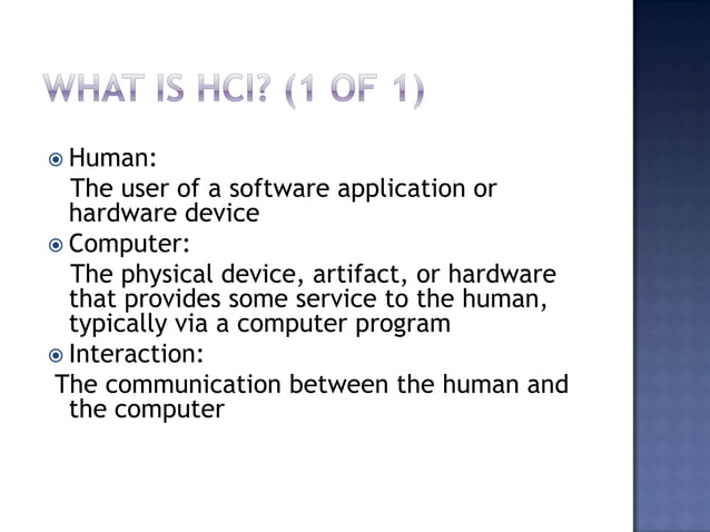 Human computer interaction | PPT