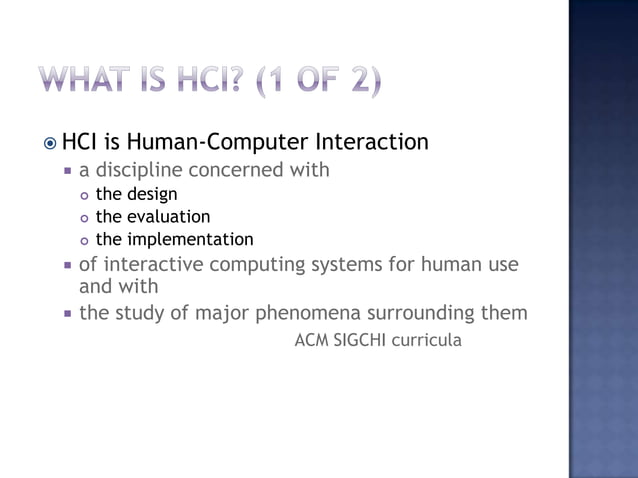 Human computer interaction | PPT