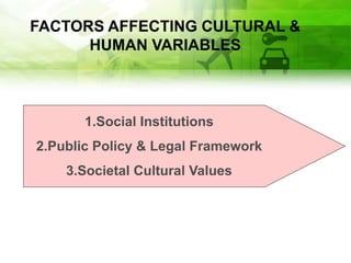 Human & cultural variables | PPTX