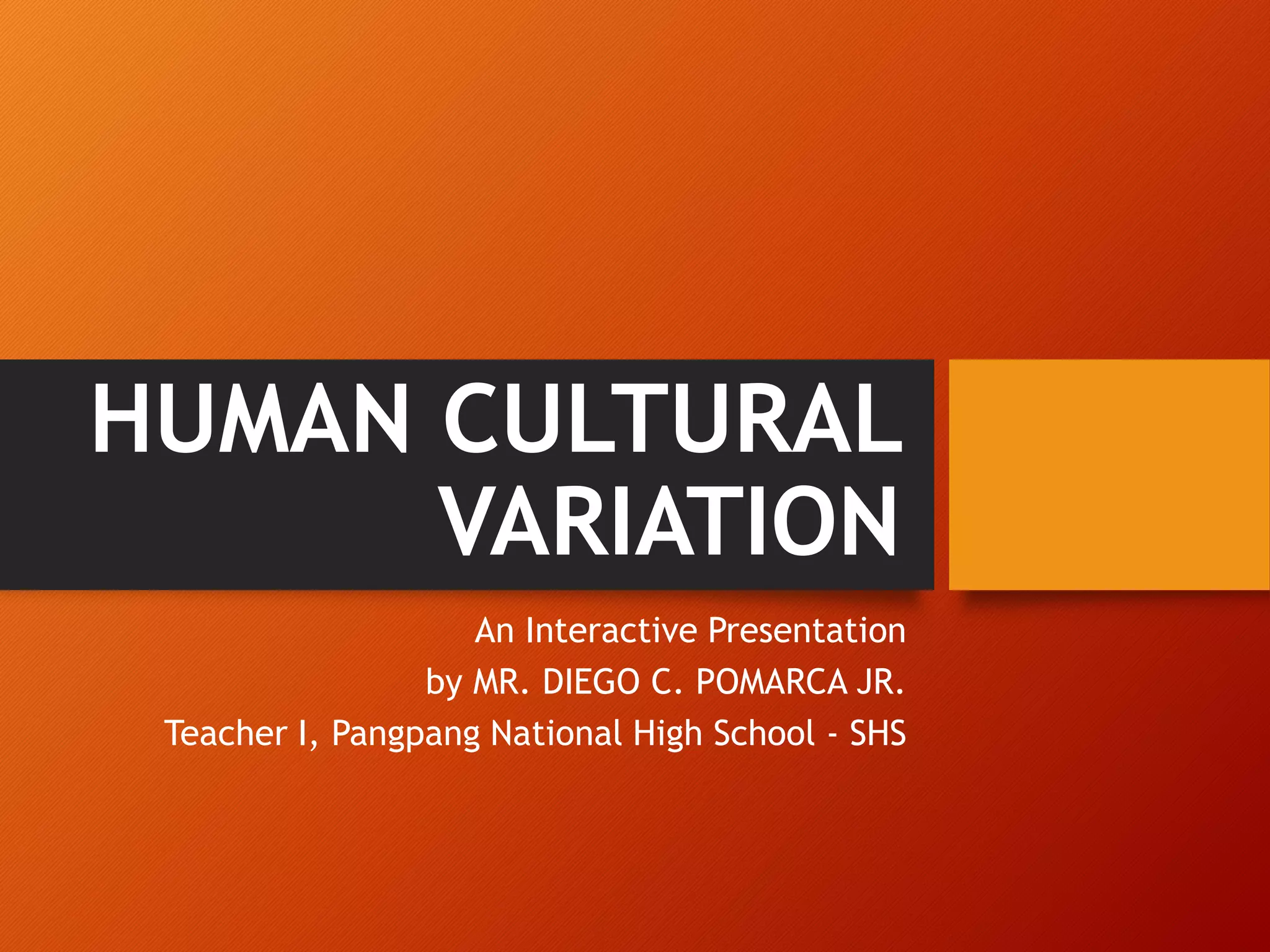 Human cultural variation | PPTX
