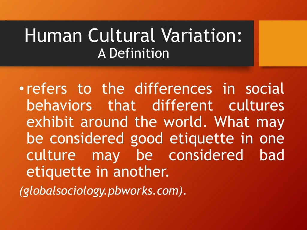 Human Cultural Variation