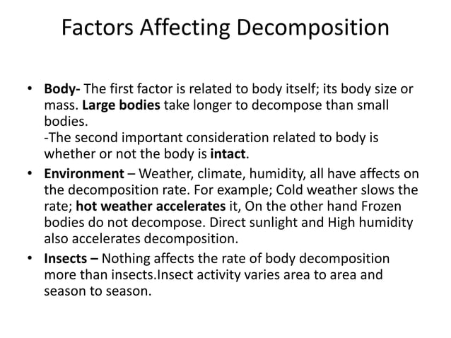 Human decomposition and insect succession | PPTX