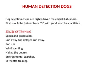 HUMAN DETECTION DOGS.pptx module 5 in kenya | PPTX