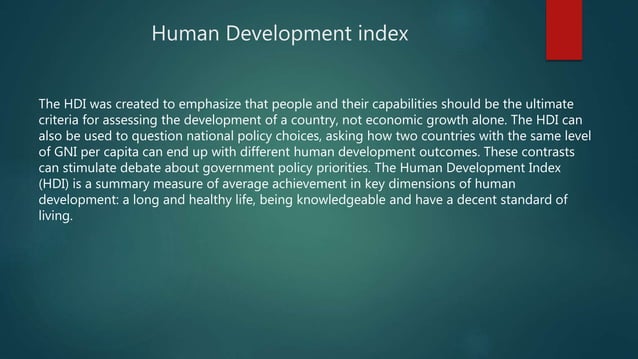 Human development index. | PPT