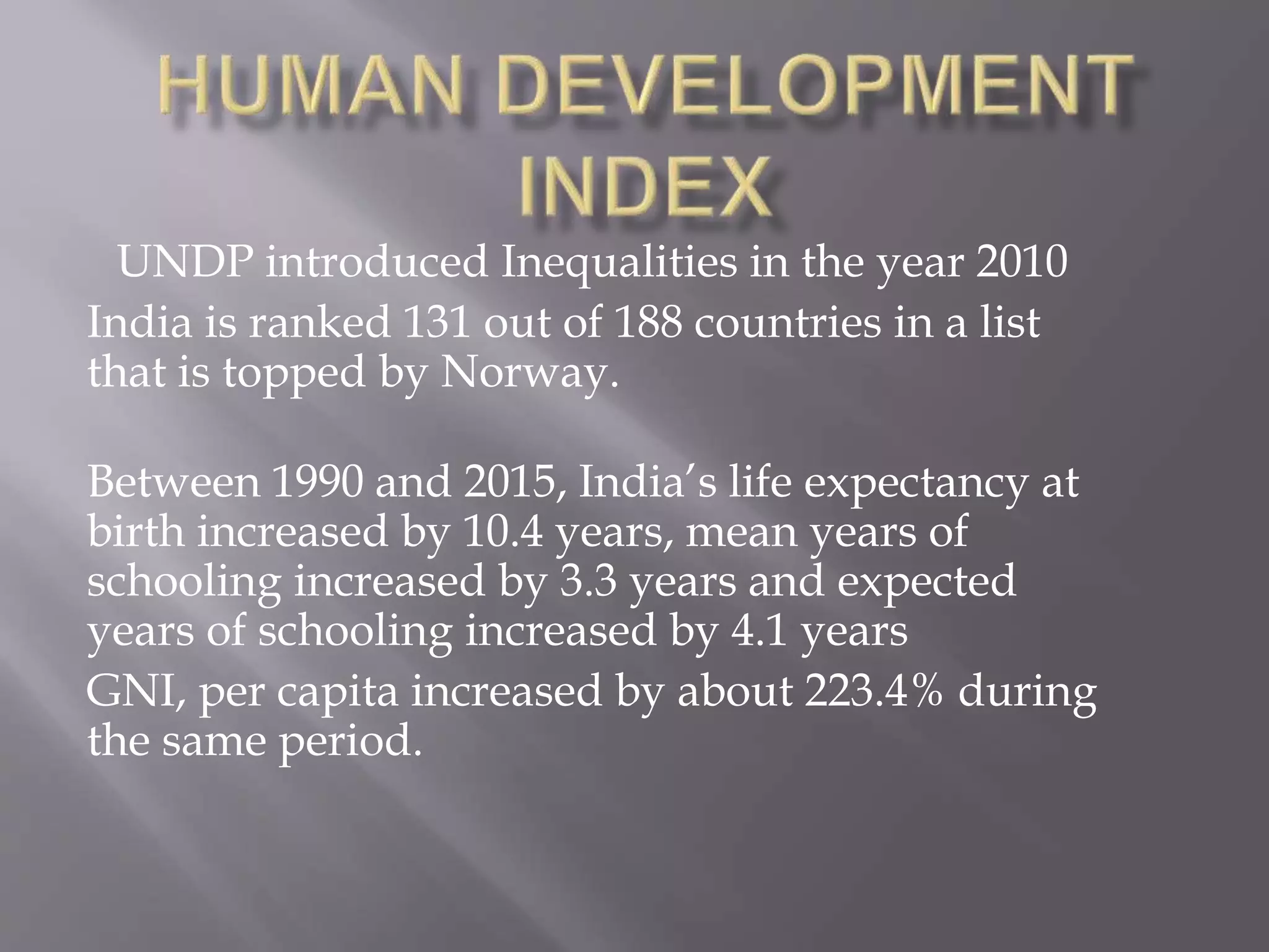 Human development index imagination and realities | PPT