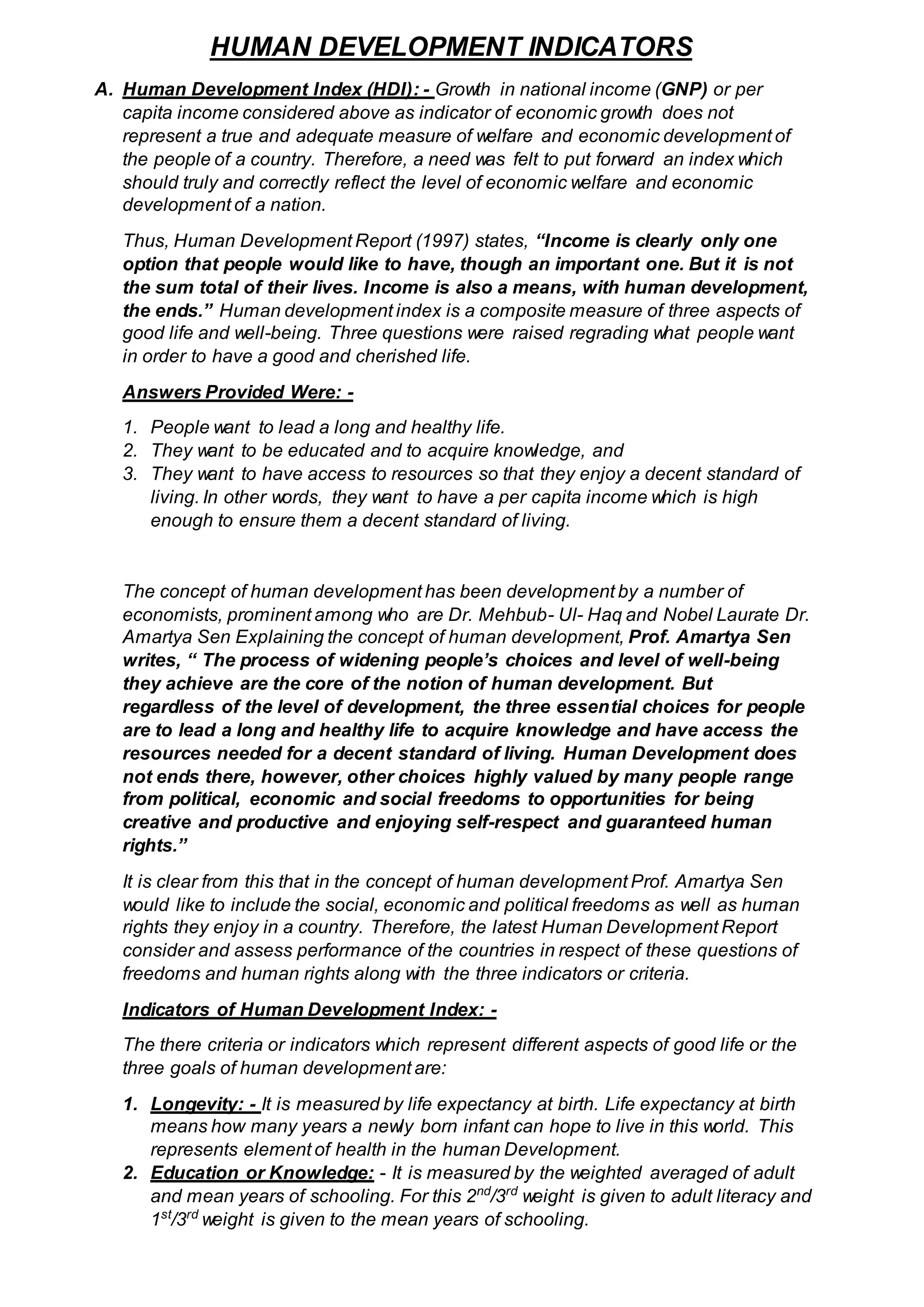 Human development indicators | DOCX