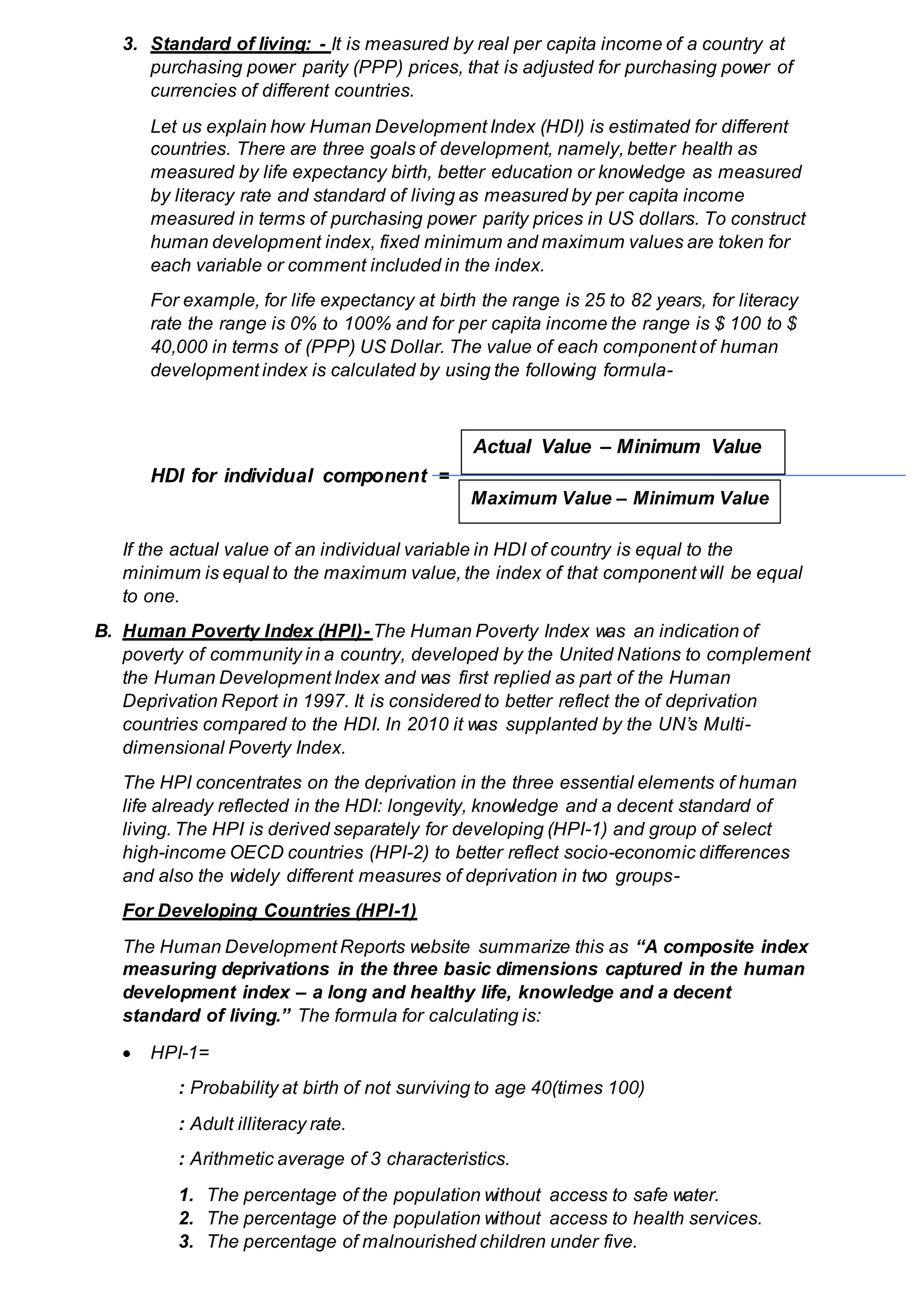 Human development indicators | DOCX