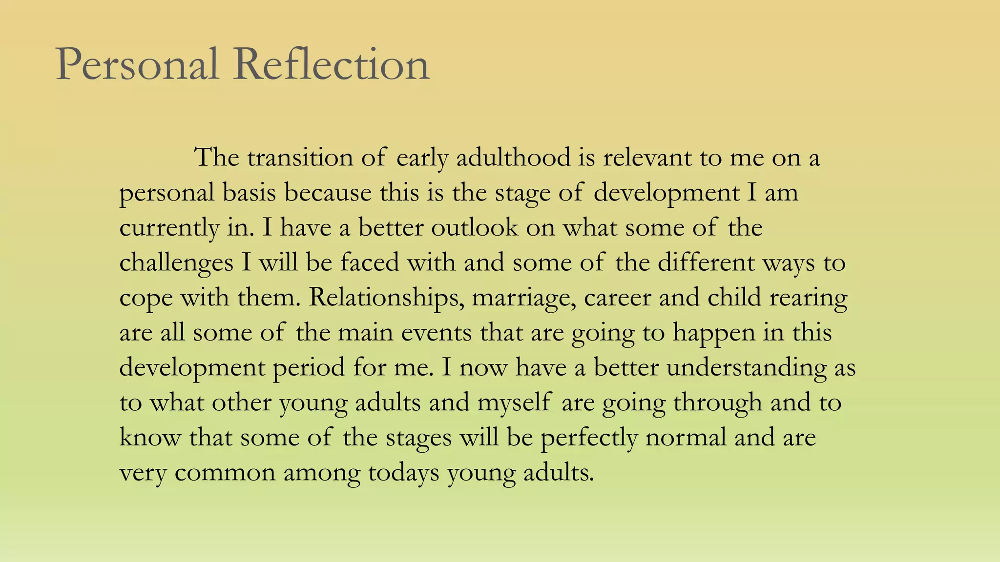 Early Adulthood | PPTX