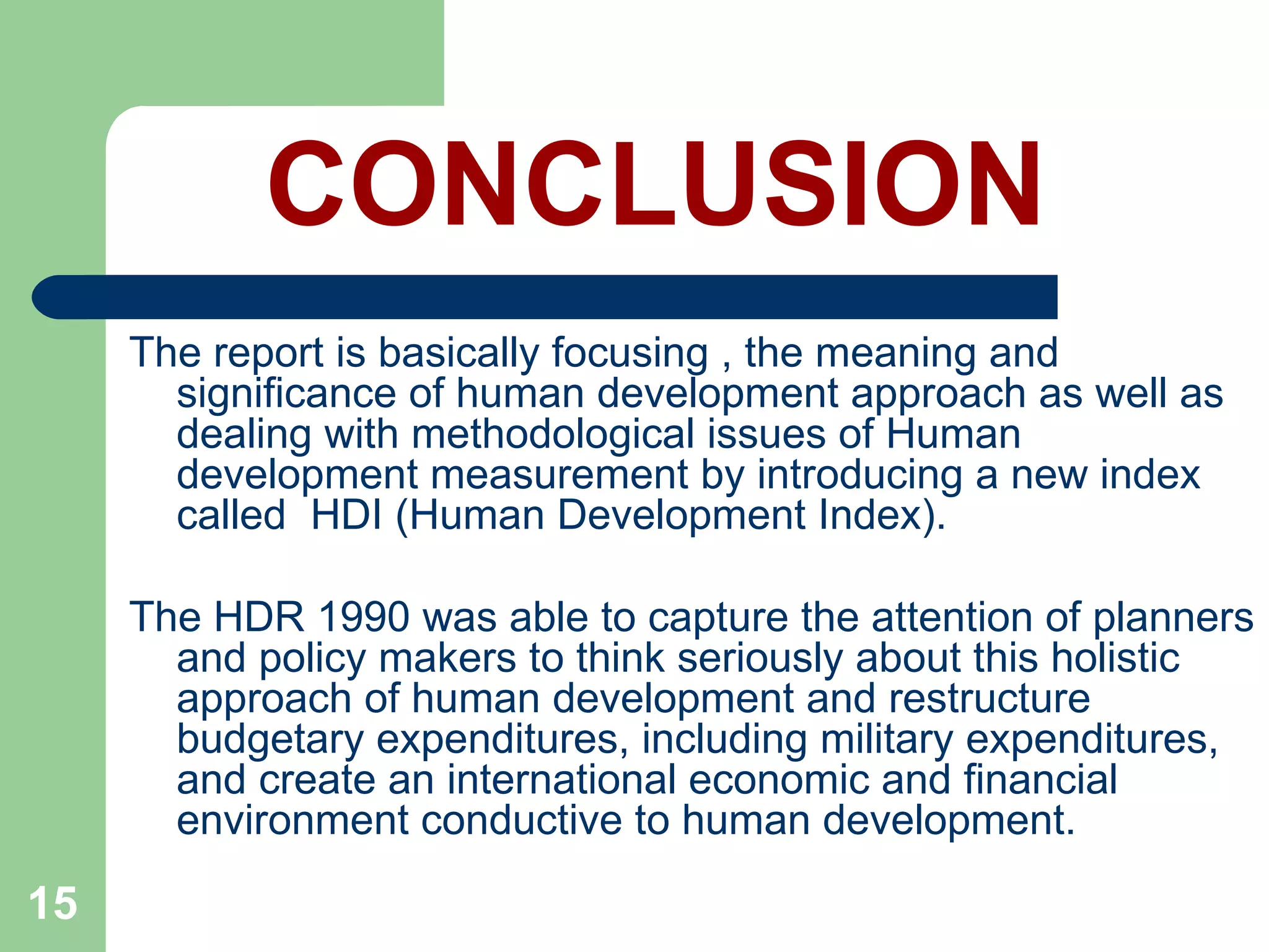 H Uman Development Report 1990 | PPT