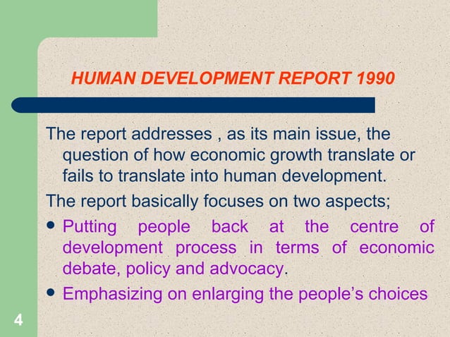 H Uman Development Report 1990 | PPT