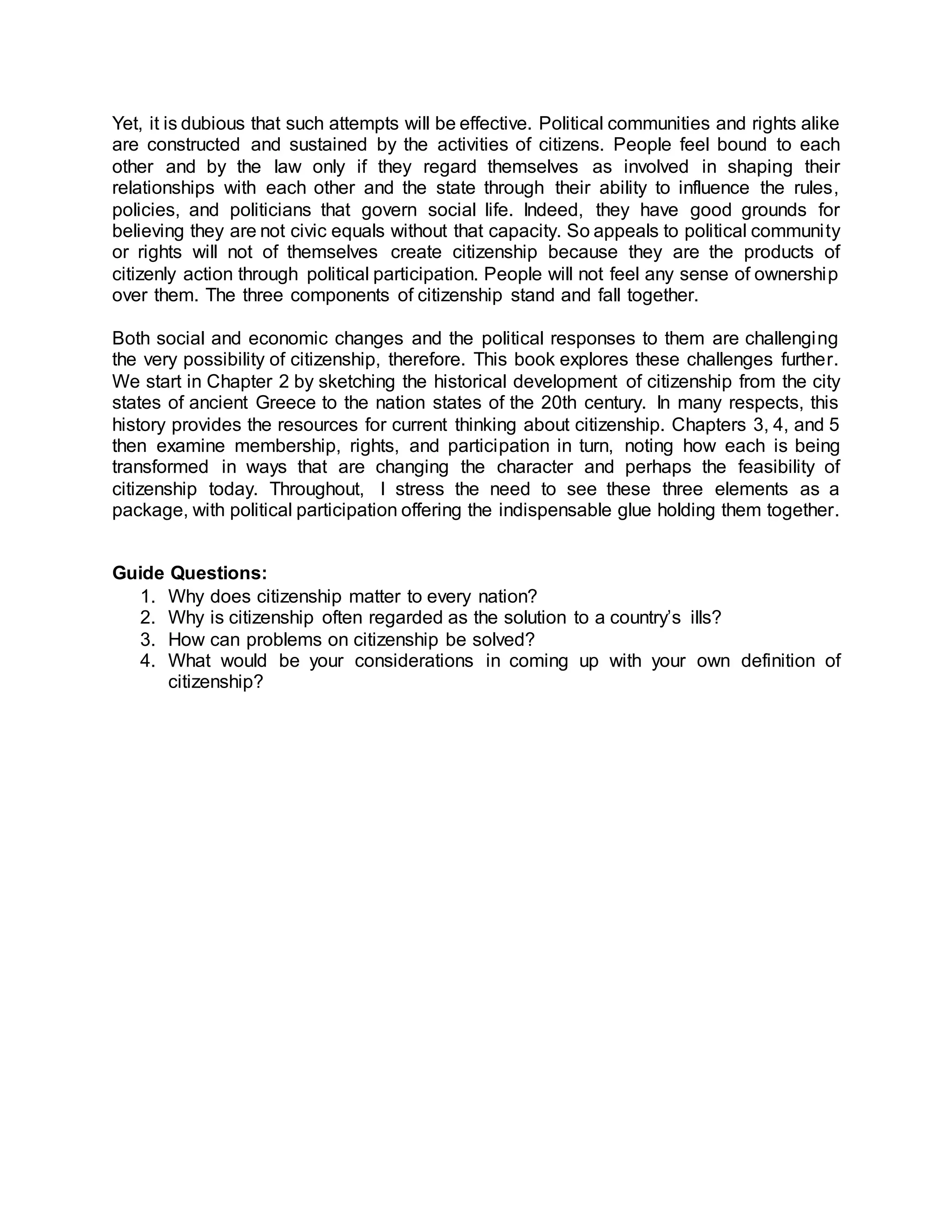 Human dignity, rights, and the common good what is citizenship and why ...