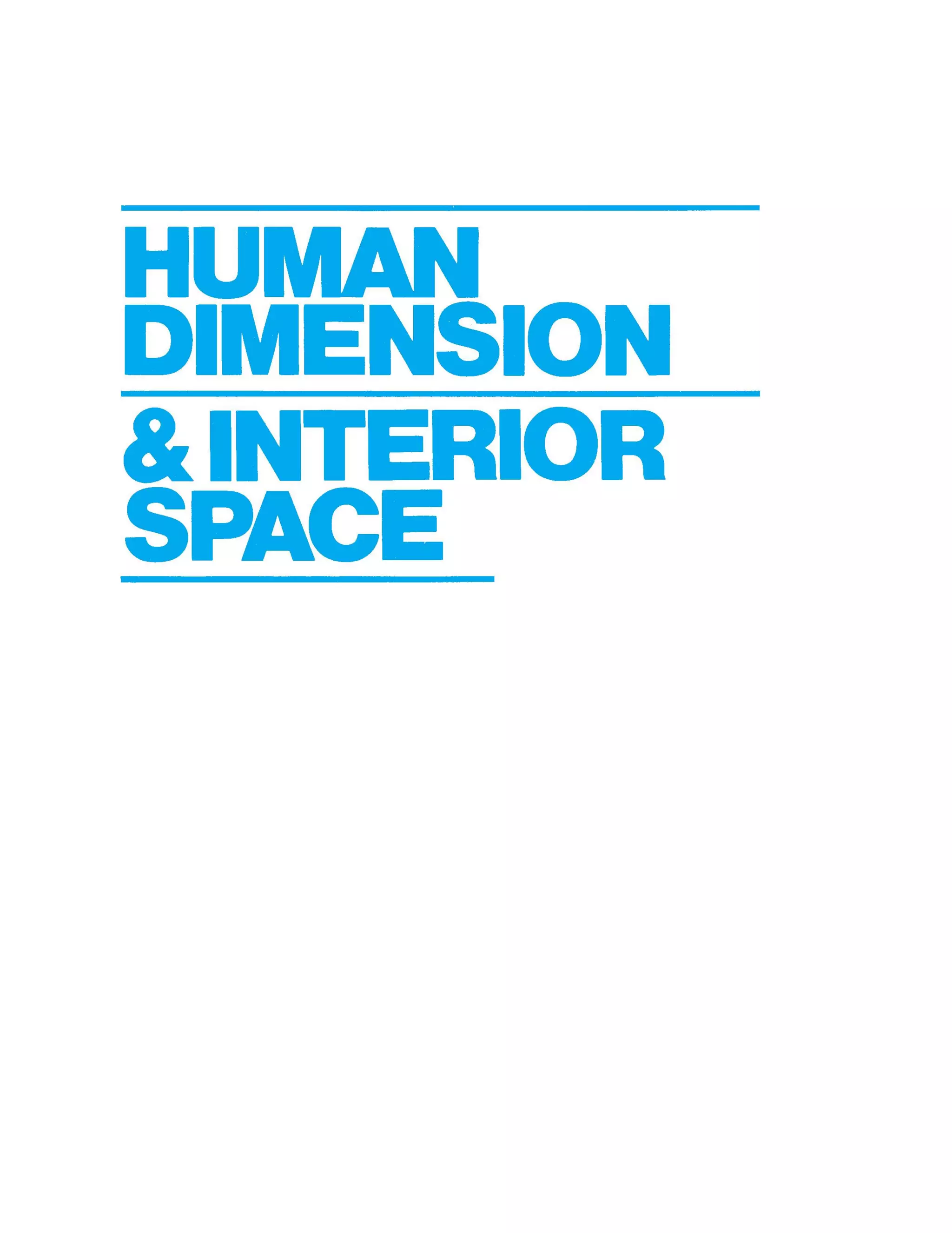 Human Dimension and Interior Space A Source Book of Design Reference ...