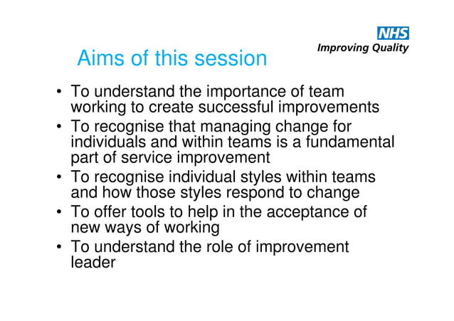 Human Dimensions of Change and Team Working | PDF