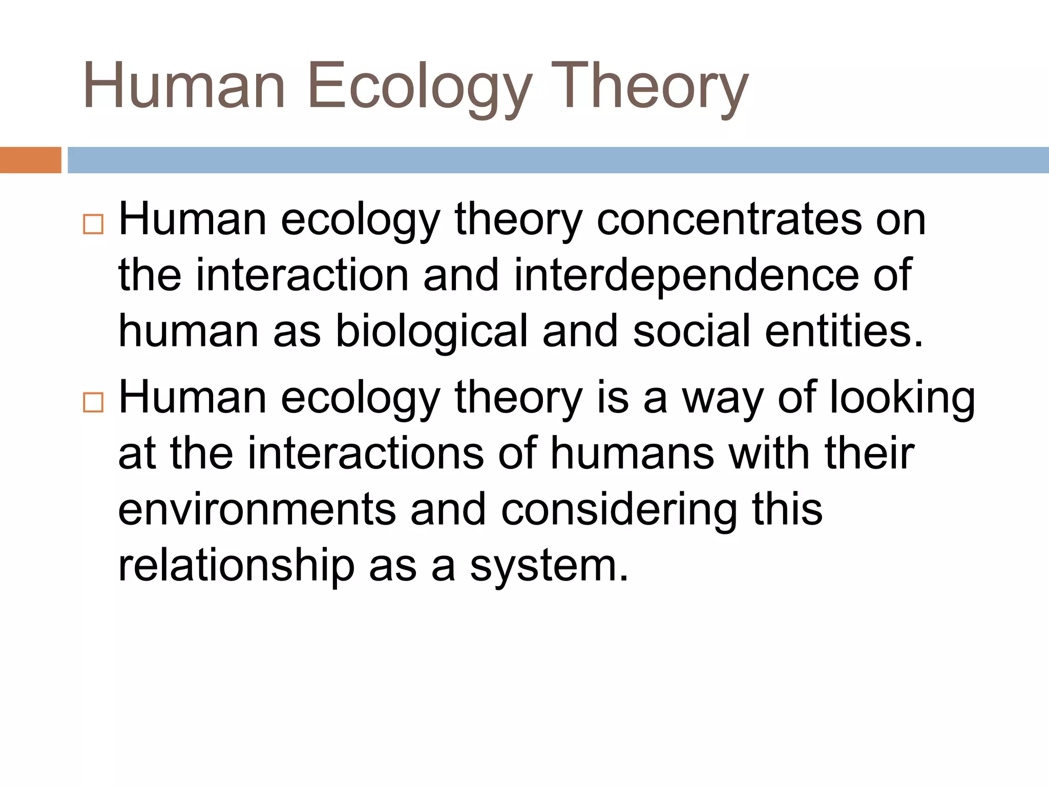 Human ecology theory | PPTX