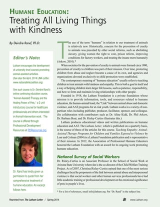 Humane education: Treating all living things with kindness | PDF