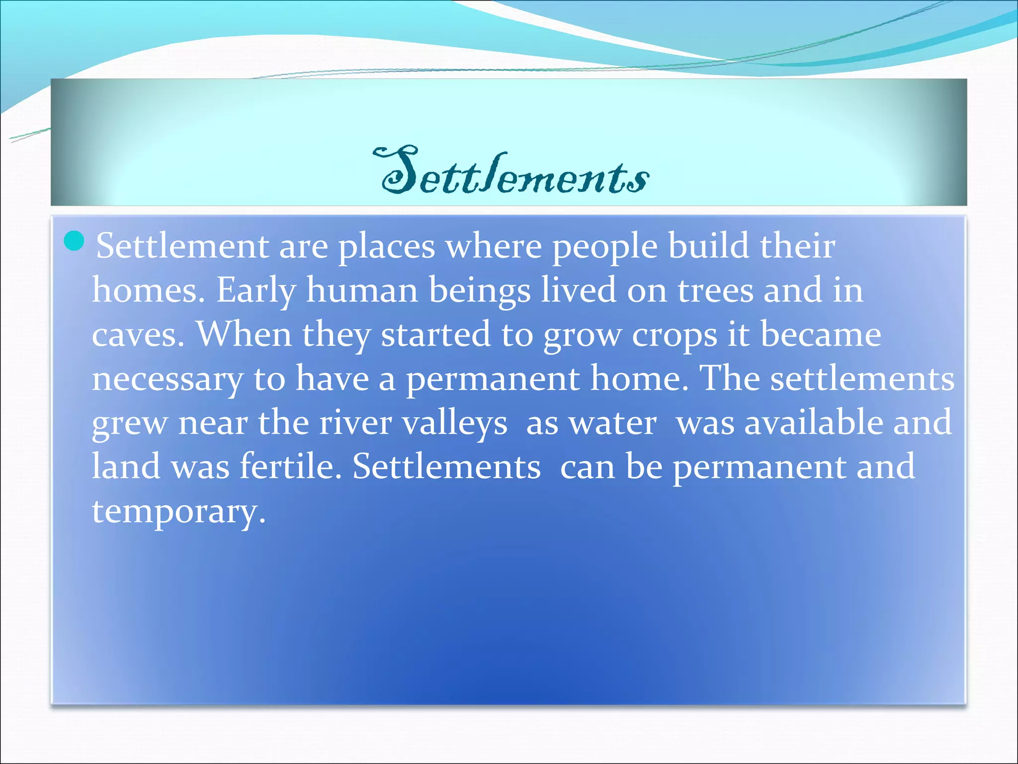 Human environment settlement, transport and communication | PPT
