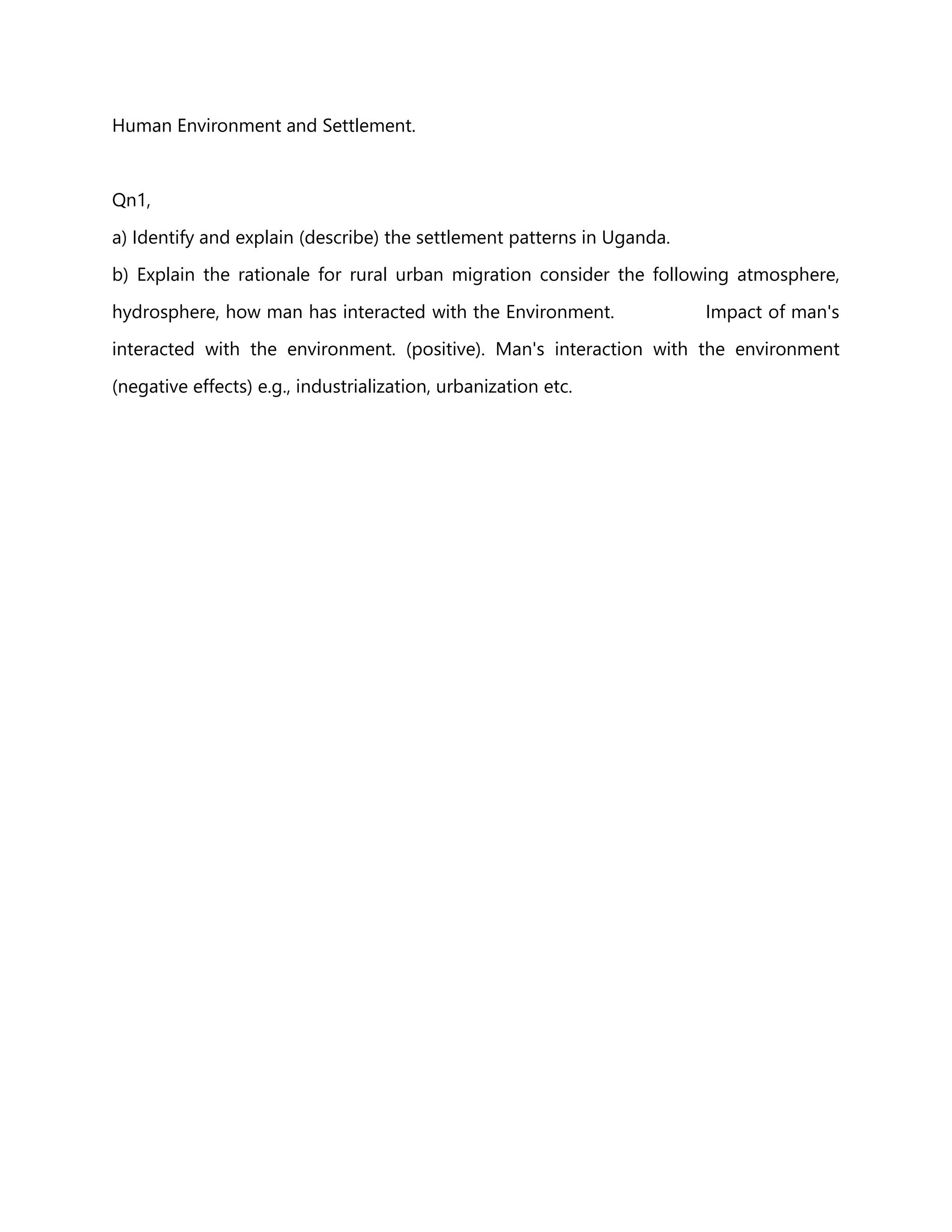 Human Environment and Settlement.docx