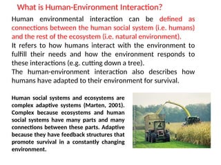 the presentation on human environment interactions | PPT
