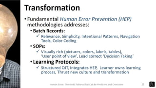 Human Errors: Threshold Failures that Can Be Predicted and Overcome | PPTX