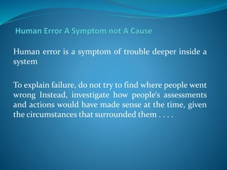 Human error investigation | PPTX