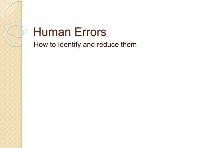 Human errors | PPTX