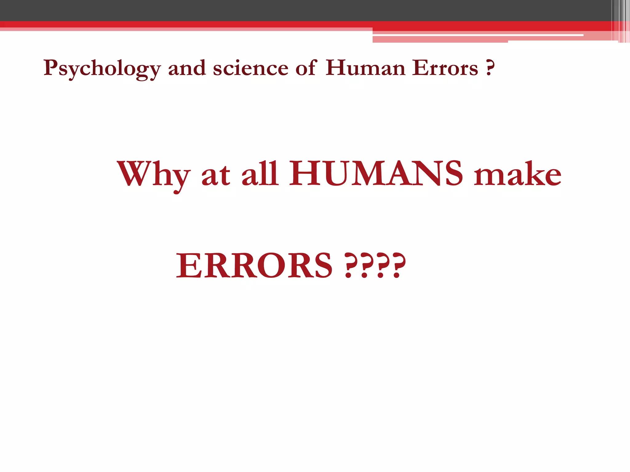 Introduction to Understanding Human errors in Pharmaceutical Industries | PPTX